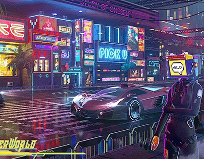 赛博街道重制版-花瓣网