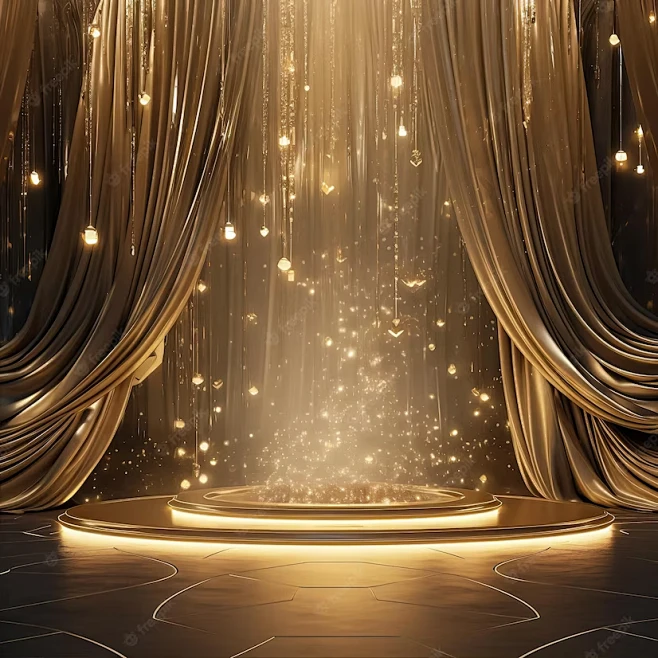 Premium Photo | Contemporary backdrops in gold illustration realistic-花瓣网