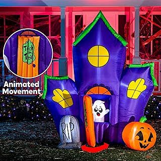 Joiedomi 7 FT Tall Halloween Inflatable Welcoming Ghost with Pumpkin ...