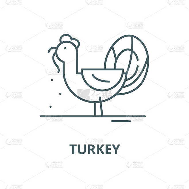 土耳其矢量线图标、线形概念、轮廓符号、符号