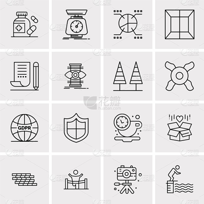 set 16 universal icons business
