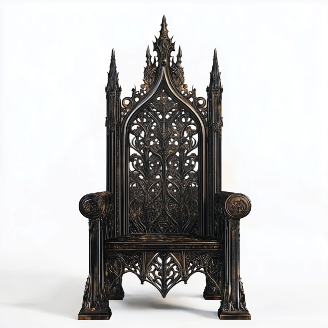johnson496268_A_metal_throne_dark_gold_color_complex_carved_pat ...