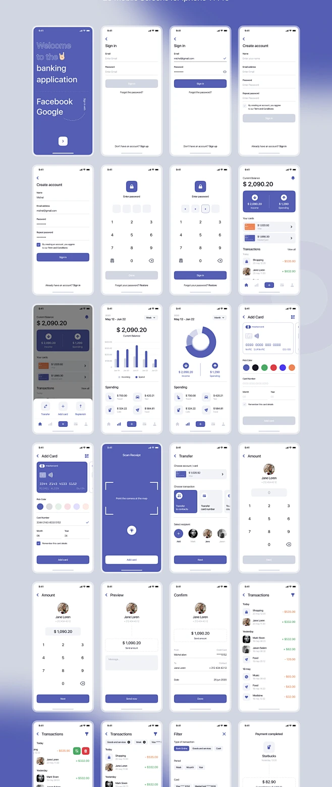 展示，金融，UI Kits : Banking ui kit is clean and detailed ui kit for iOS apps. You can use this app ...