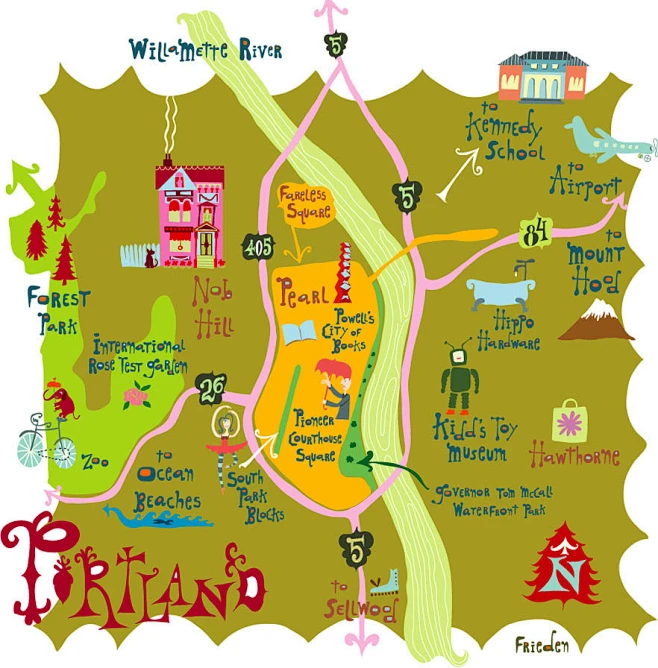 Portland map-花瓣网