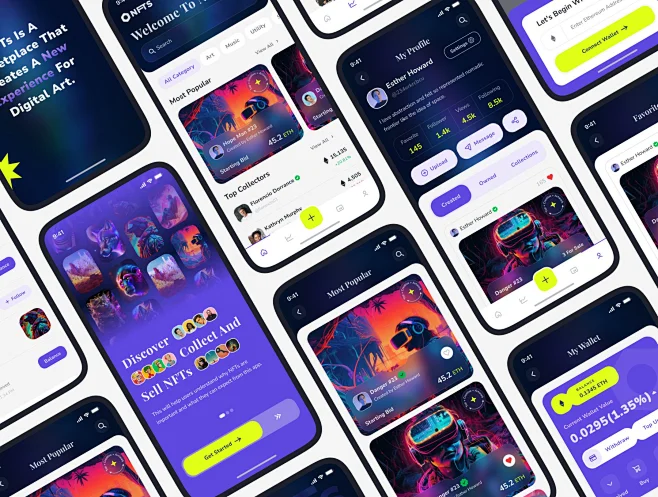 NFTs App UI Kit — Figma Resources on UI8-花瓣网