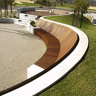 This contemporary curved bench seat in the landscape is so smart. Can ...