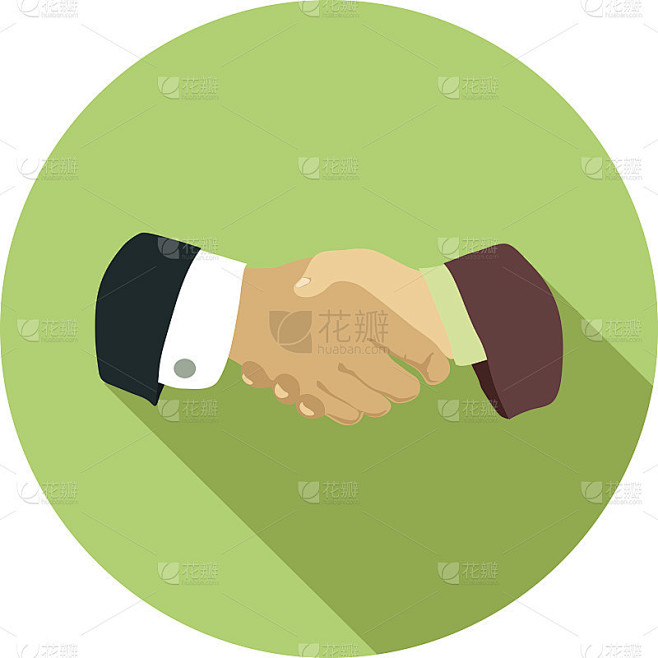 商业伙伴彩色矢量插图