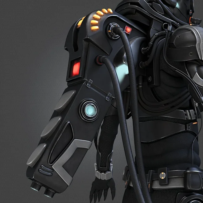 Cyborg, Roman Makarenko : I modified the old 3D model with PBR textures ...