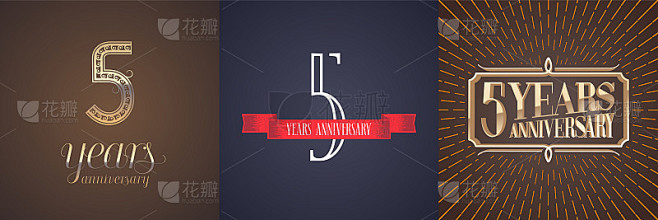 5年周年矢量图标集