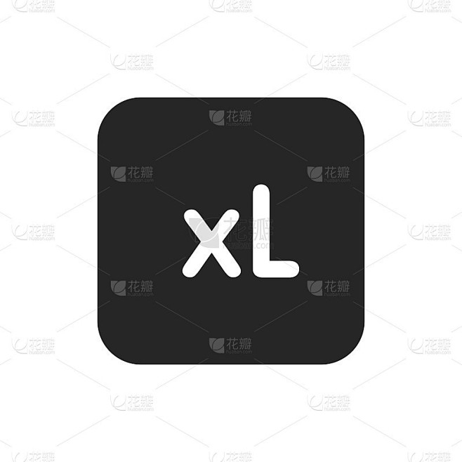 衣服尺寸图标孤立在白色背景上。XL的大小。矢量图
