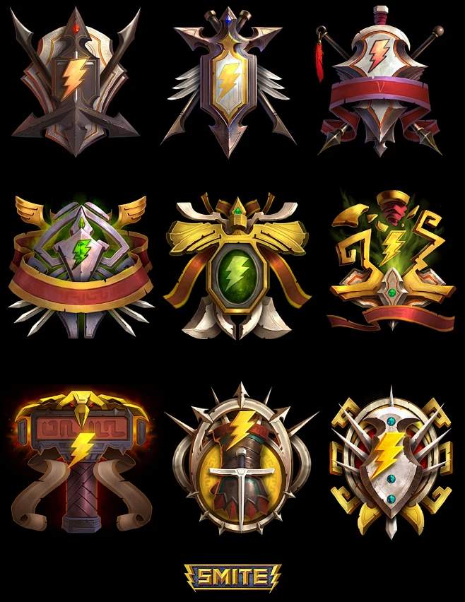 SMITE Icons and achievements : Highrez studios SMITE icon and achievement designs-花瓣网