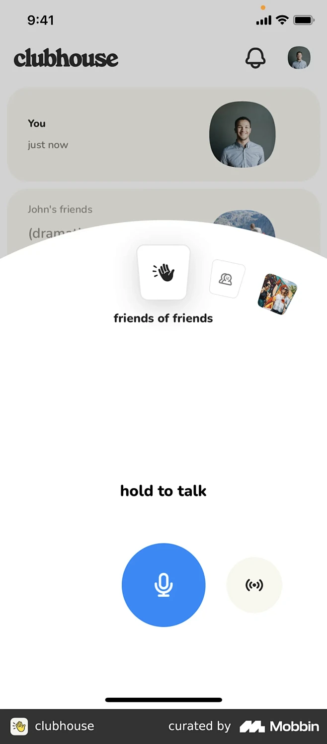 Clubhouse Starting a chat screen图片_APP-界面图片素材-花瓣网