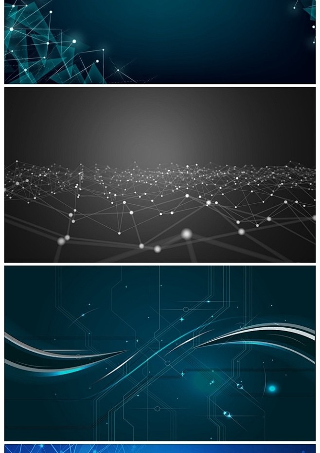 极简办公简历模板 粒子点线科技风PPT背景图片