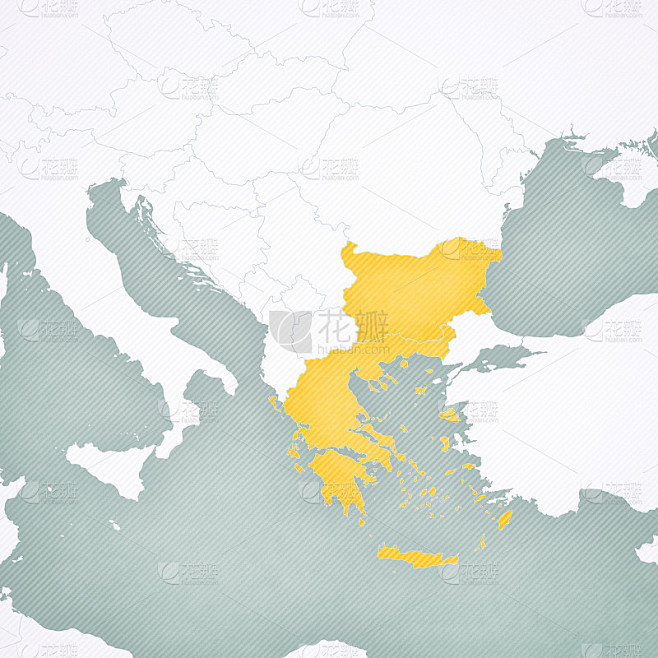 巴尔干半岛地图-希腊和保加利亚