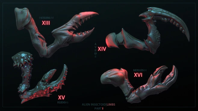 Alien Insectoid Limbs – 30 IMM Brushes Part I, Andrey Shinkov : Speed ...