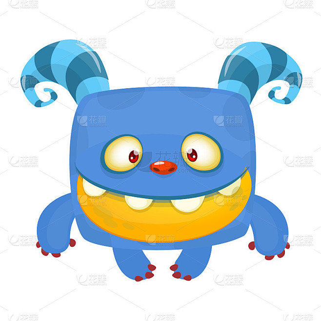 Happy monster cartoon. Vector illustration