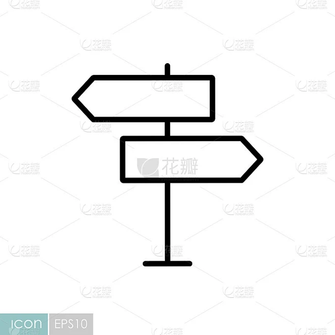 路标矢量图标。导航信号素材-花瓣网