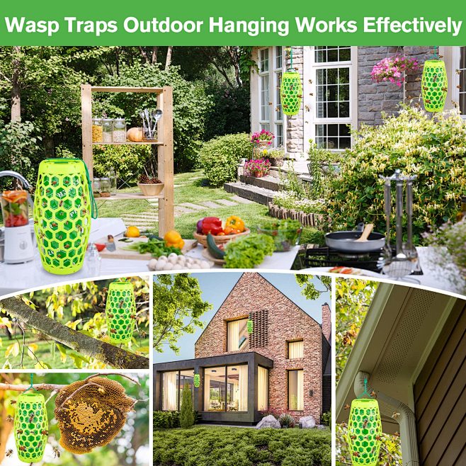 Amazon.com: Wasp Traps Outdoor Hanging,Wasp Killer,Carpenter Bee Traps ...