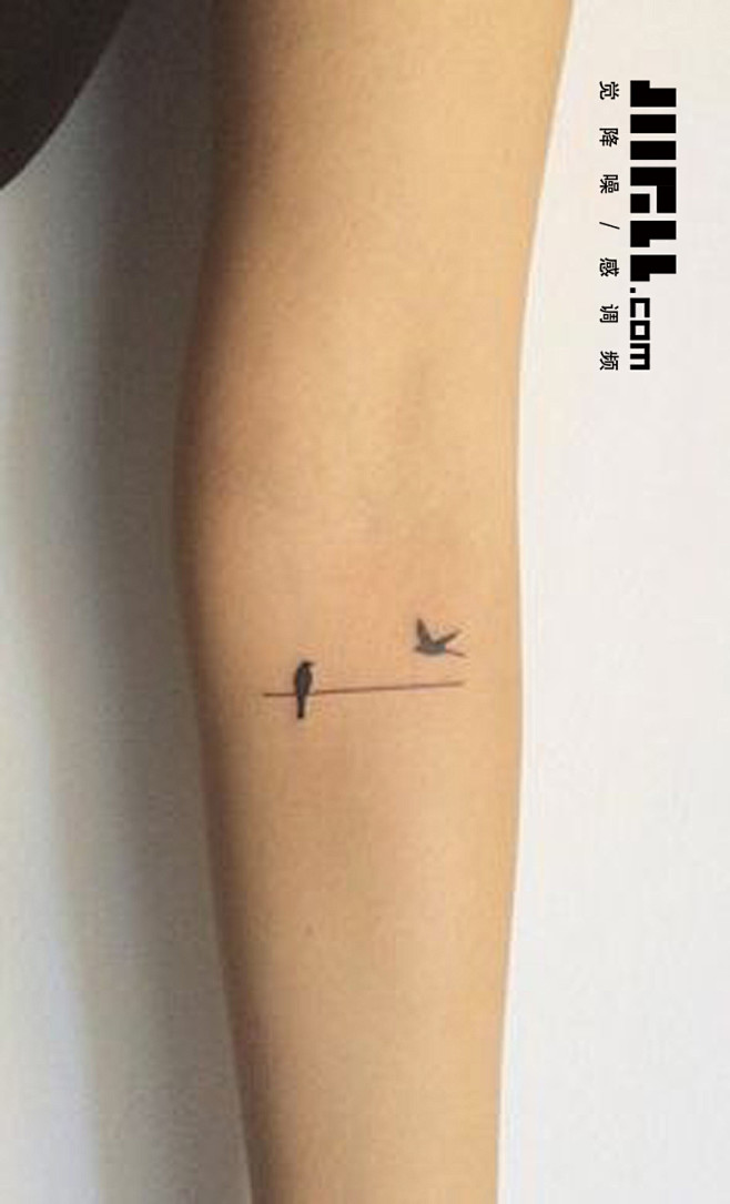 jiifll-七夕情人节-爱情-情侣纹身-鹊桥-麻雀-简约