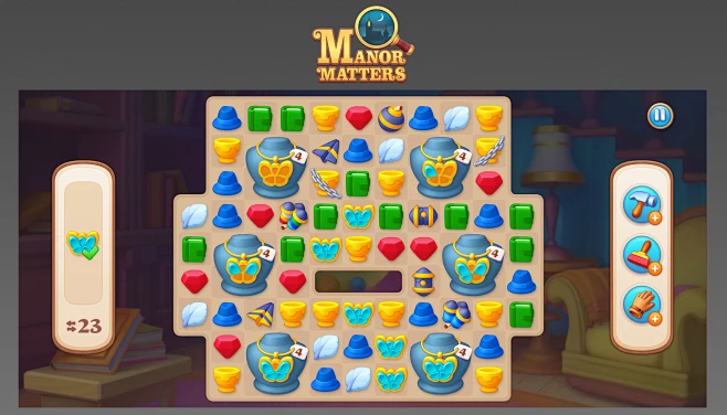 match Game Art mobile match-3 game match3 mobile game-花瓣网