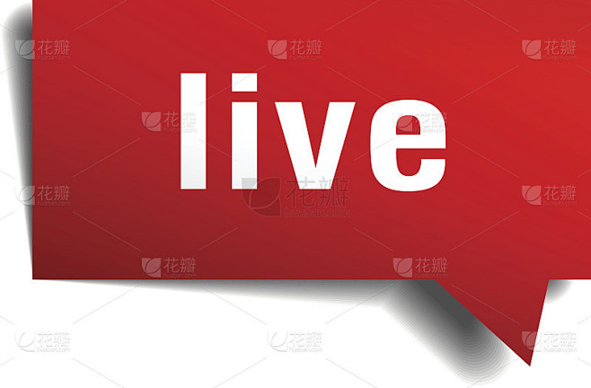 Live red 3d realistic paper speech气泡