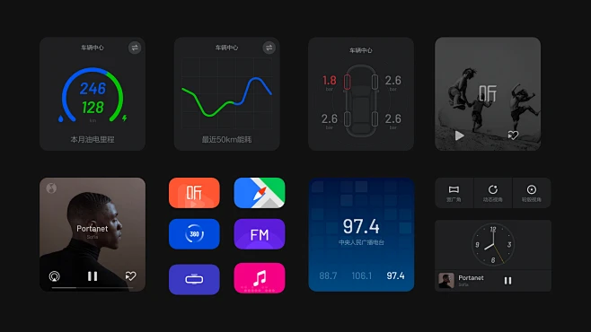 Smartcar car hmi design system UI ux-花瓣网