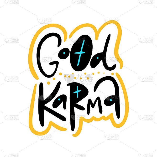 Karma hand drawn vector lettering. Scandinavian st