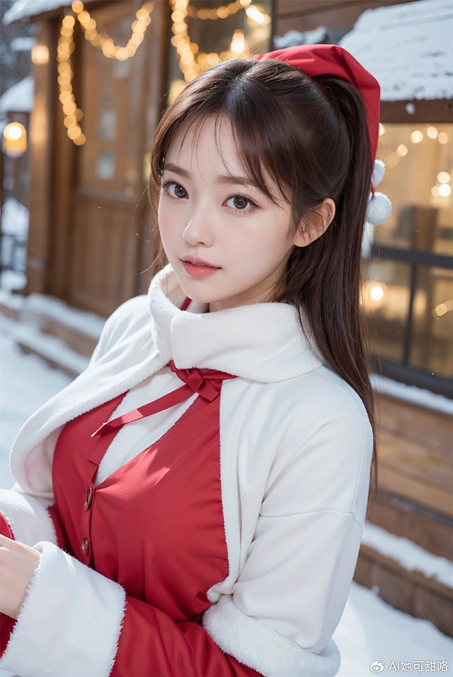 Leezi80-AI ART#ai绘画##ai美女#圣诞服140P，原图4K 3680*5504