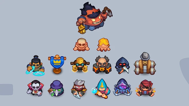 art game mobilegame rush royale UI unity _Game UI ——欧美卡通风格_T2021825 #率叶 ...