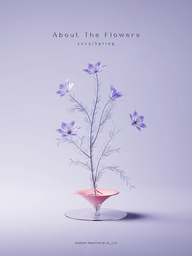 3D c4d cinema 4d flower octane Render (7)-花瓣网