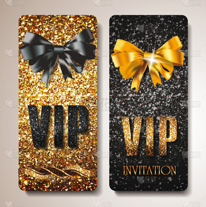 黄金 Vip 卡与丝带