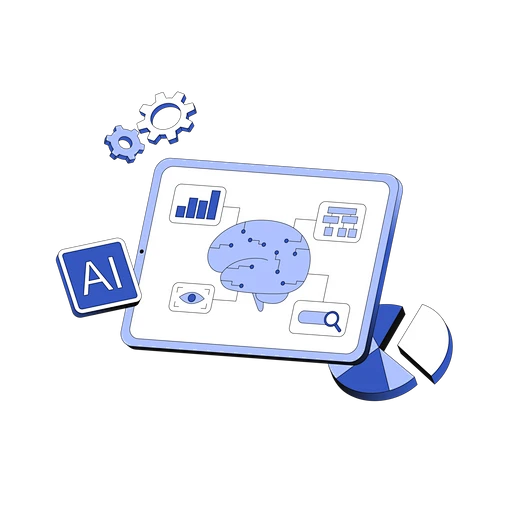 Artificial intelligence on tablet screen animated illustration in GIF ...