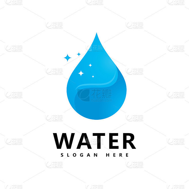Aqua water标志设计。水滴矢量标志