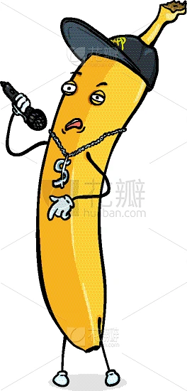 cartoon character - banana rapper素材-花瓣网