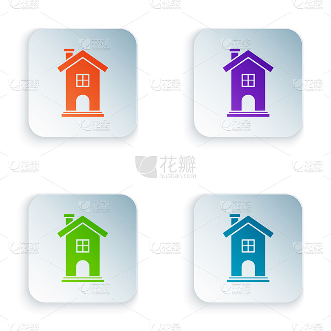 color house icon isolated on white background
