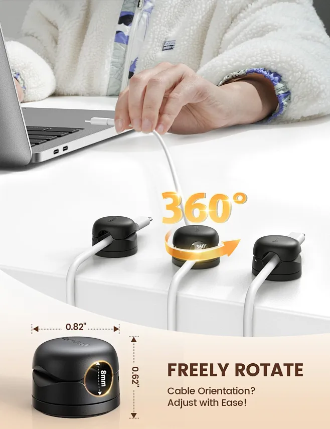 Amazon.com: 6Pack Cord Organizer, [Upgrade Rotatable] Spring Cable ...