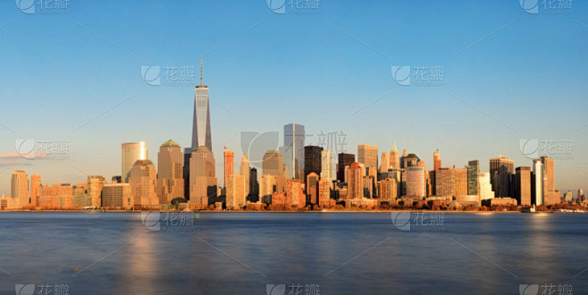 城市天际线,纽约,美国,水平画幅,建筑,美国中大西洋地区,无人,全景,户外,哈德逊河