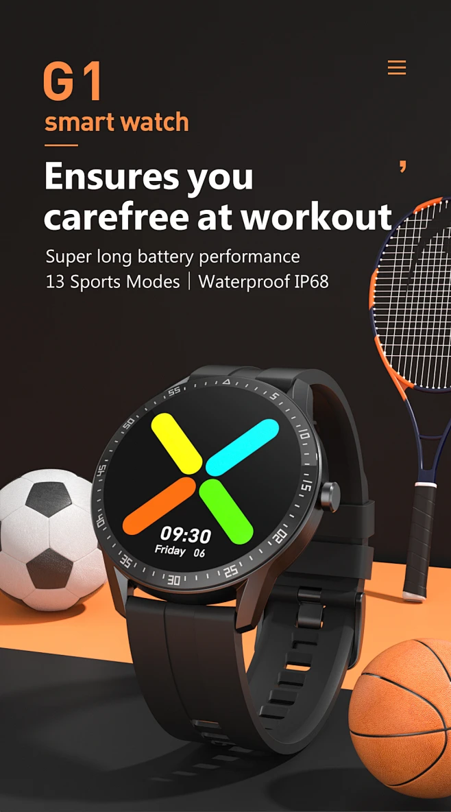 Kingwear G1 Smartwatche Multi Watch Faces Sport Finess Tracker ...