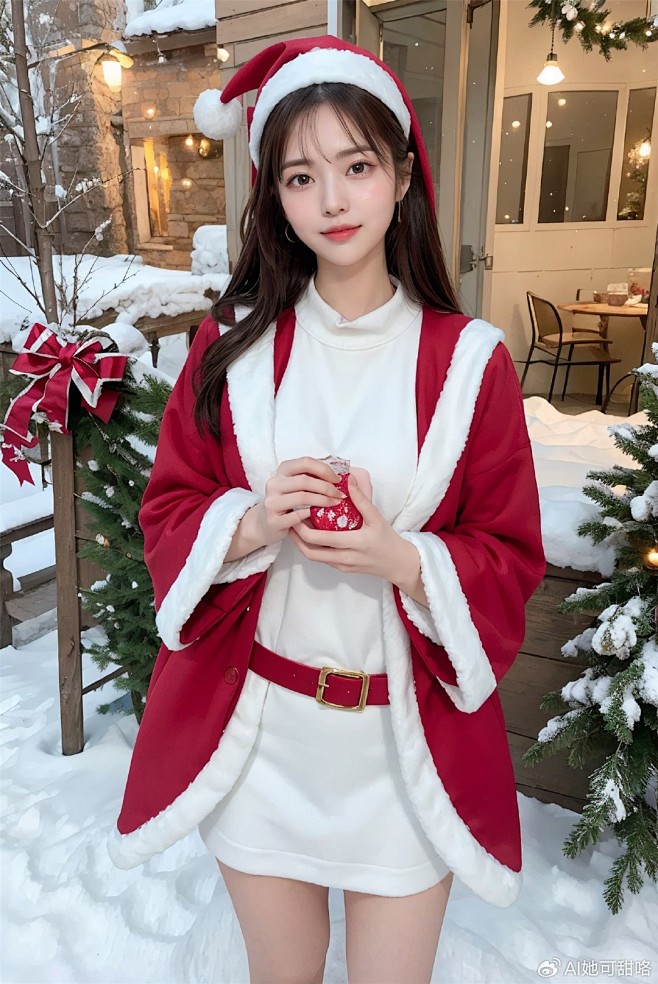 Leezi80-AI ART#ai绘画##ai美女#圣诞服140P，原图4K 3680*5504