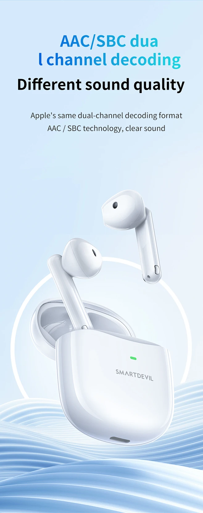 Беспроводные наушники SmartDevil TWS с поддержкой Bluetooth 5 2 оригинальные стереонаушники ...