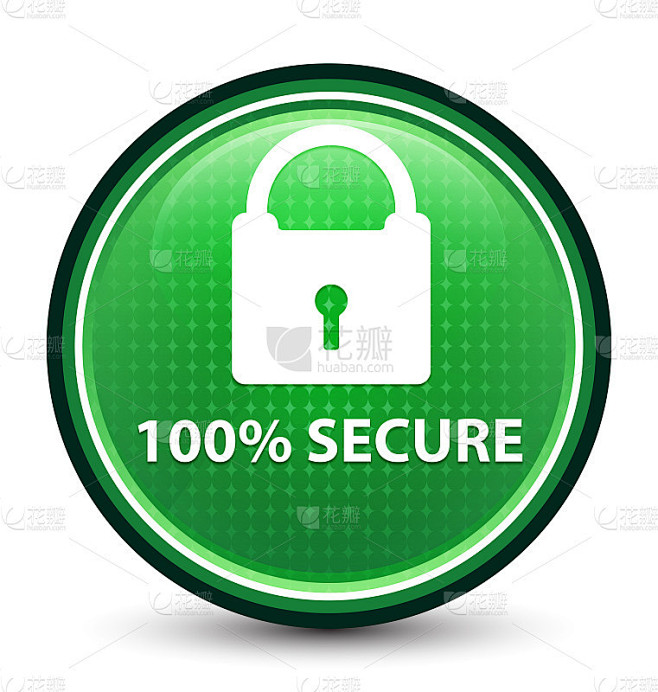 100% secure glossy twinkle green round button
