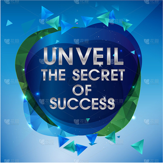 blue modern template with polygon and triangle sha