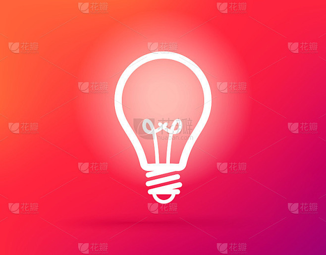 发光的灯泡矢量插图