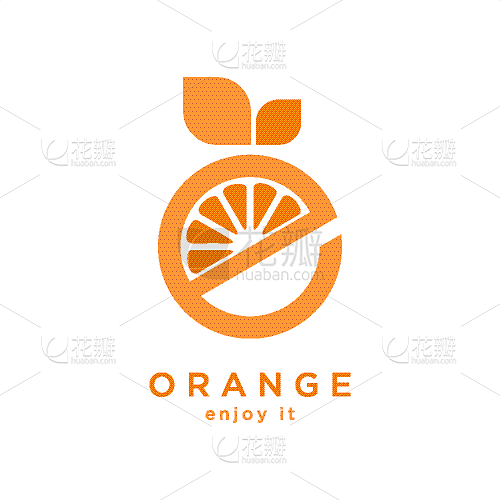 orange logo concept with theme fruits