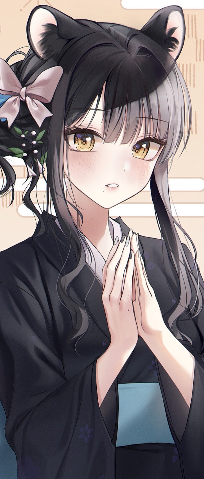 リネ 动漫美少女 和服 兽耳