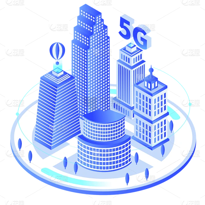 2.5D-5G建筑创意贴纸素材-花瓣网