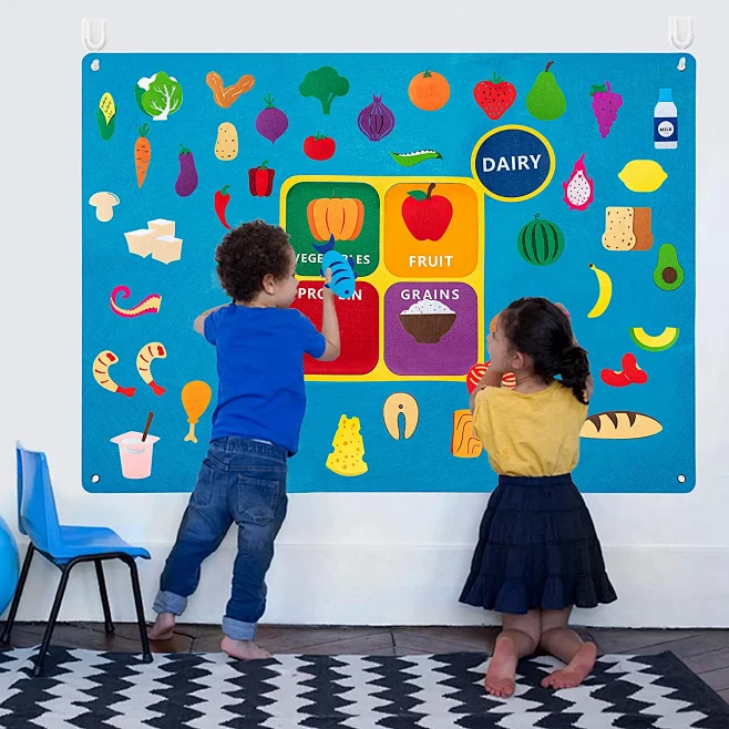 Amazon.com: WATINC My Plate Felt-Board Stories Set 3.5Ft 53Pcs ...