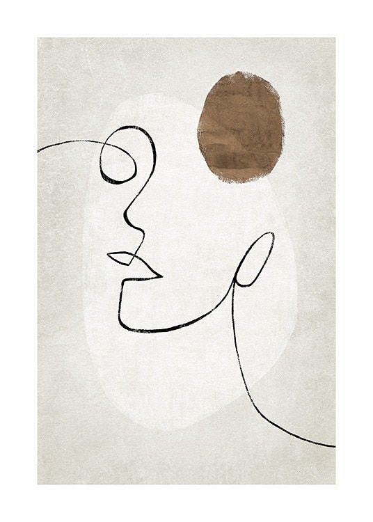 Abstract Lines and Shapes No1 Poster Abstract Line Art, Abstract Faces ...