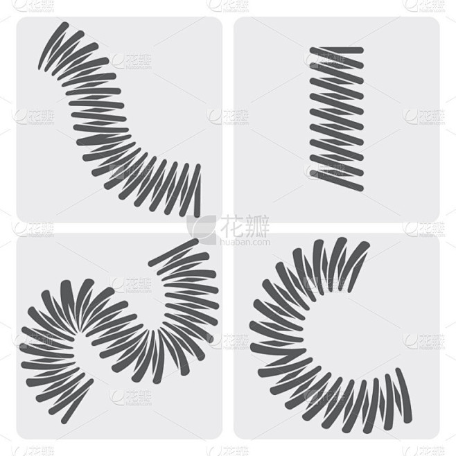 组的向量金属弹簧图标