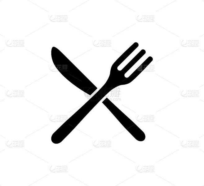 勺子和叉子图标矢量标志模板